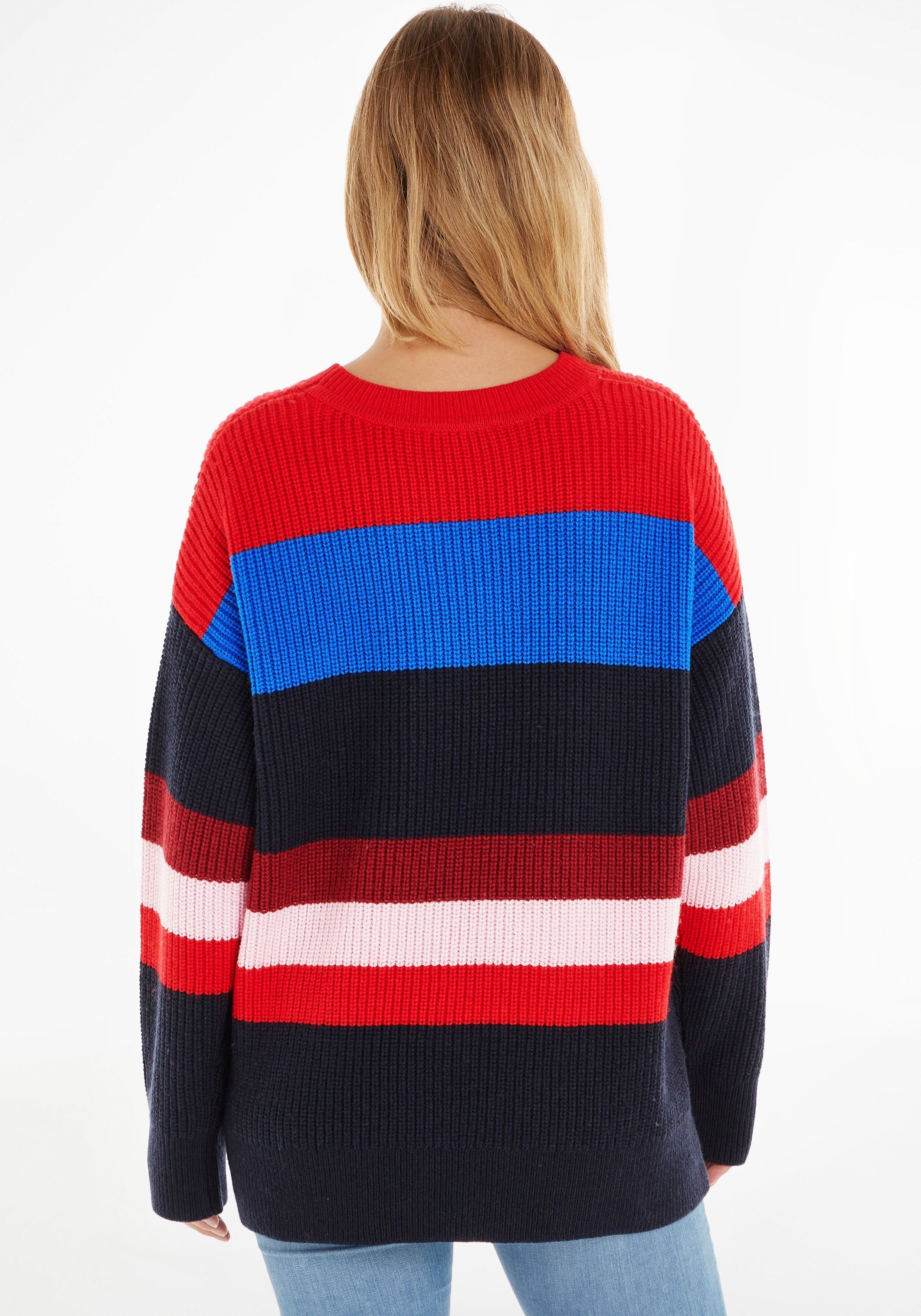 Tommy Hilfiger Gebreide Trui Vibrant Stripe C Nk Sweater Online Shoppen