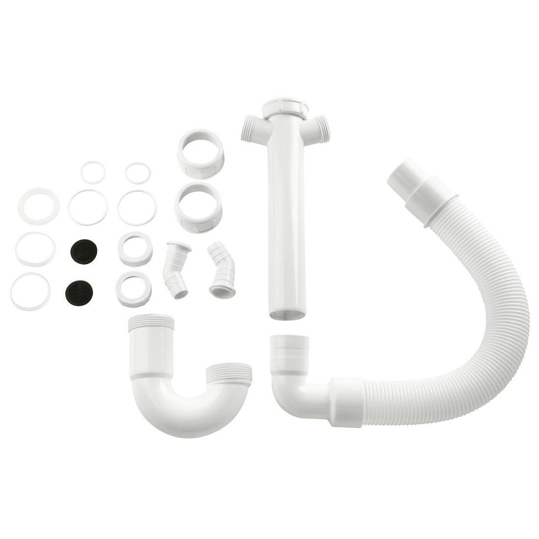 Xavax Sifon buissifon, flexibele afvoerslang 1 1/2 inch, 1 plastic ...