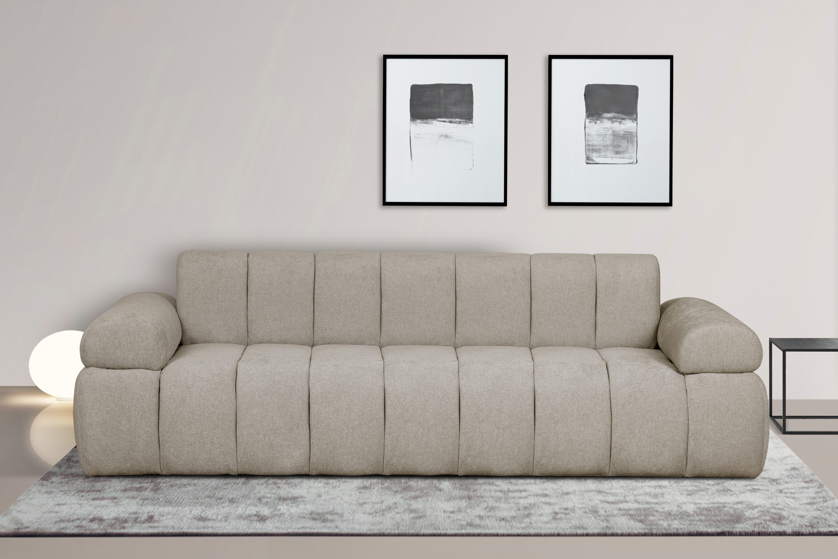 INOSIGN 3-zitsbank LYOTH moderne stitching, armleuningen in kussenlook ...