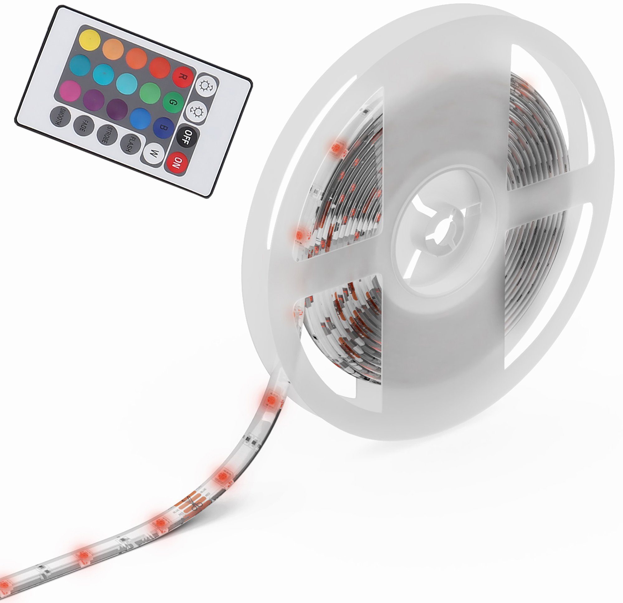 B.K.Licht Led-strip BK_LS1180 LED-strip, 5m lichte strook, LED-strip ...