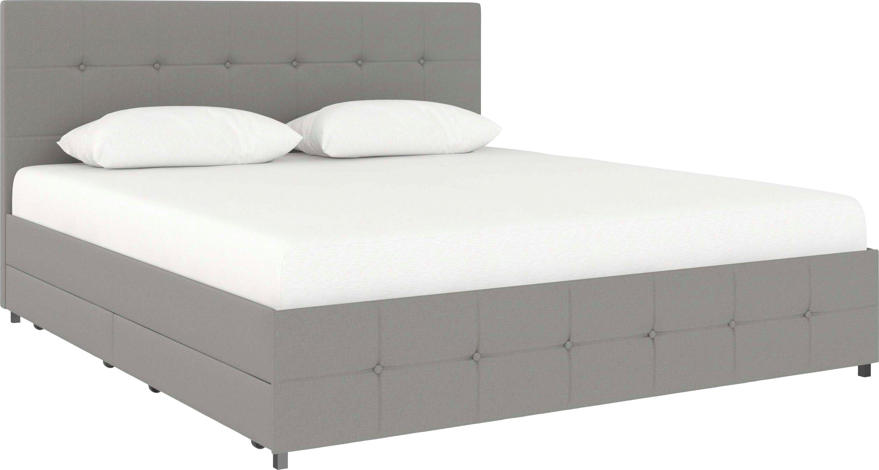 Timbers Ledikant met bergruimte Hardwick met capitonnage, 4 laden ...