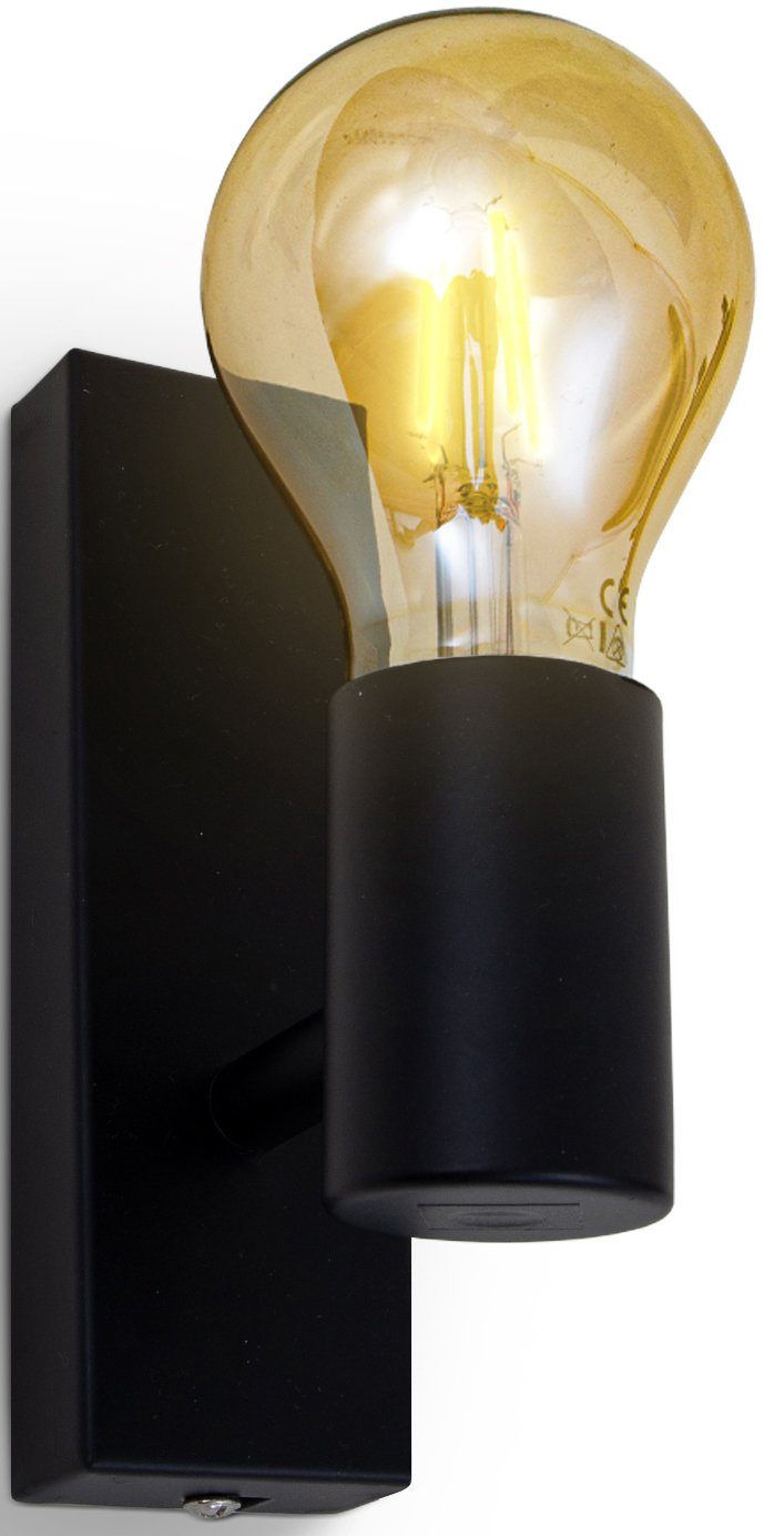 Bklicht Wandlamp Bkds1265 Wandlamp Retro Zwart Metaal E27